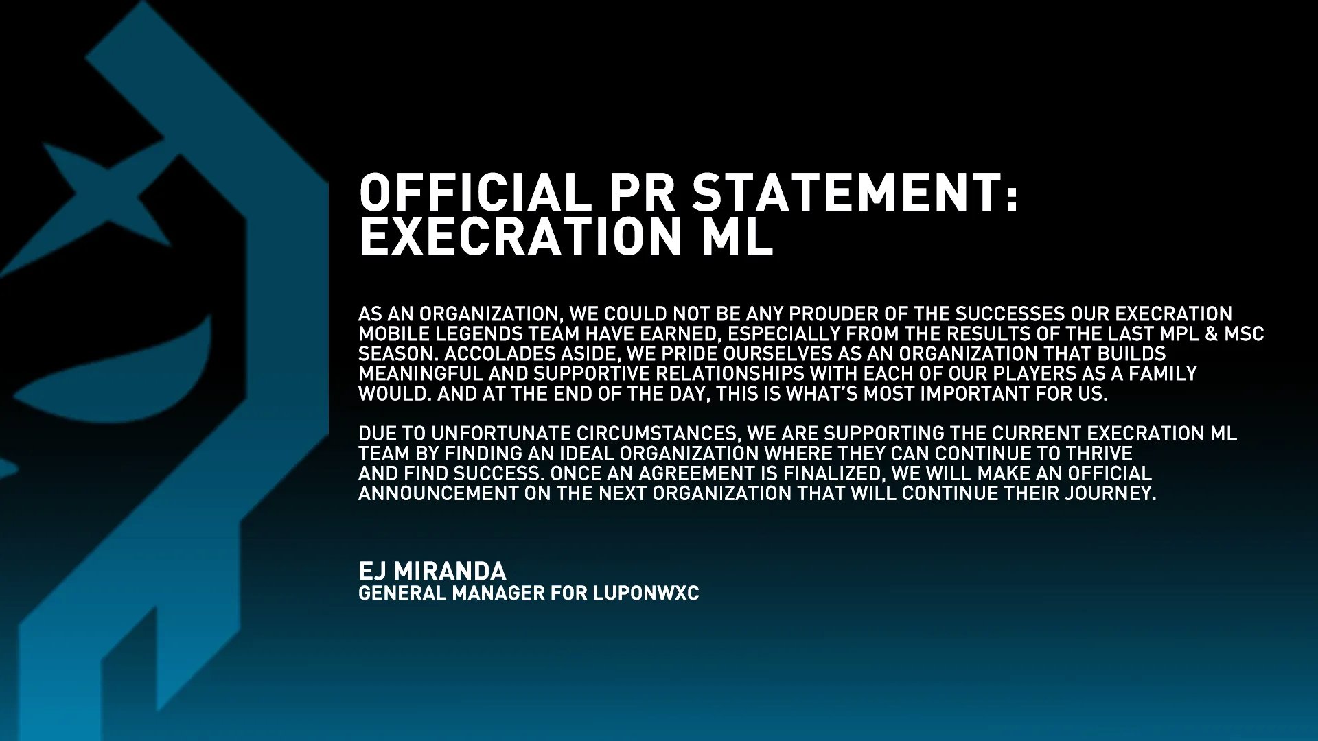 Execration ML roster, hinahanapan ng malilipatang organisasyon | ONE ...