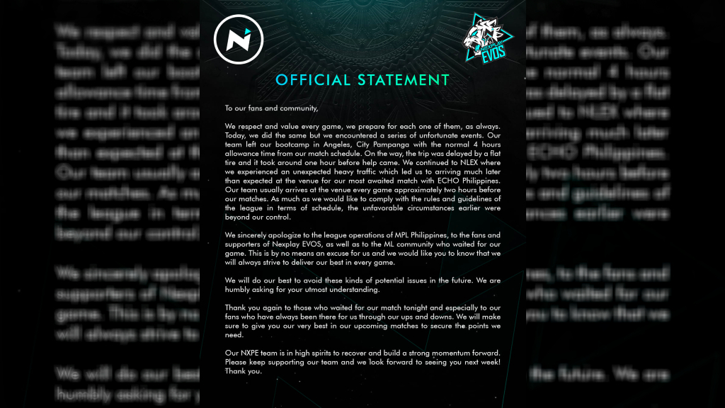 MPL PH Committee naglabas ng pahayag ukol sa default win ng ECHO kontra ...